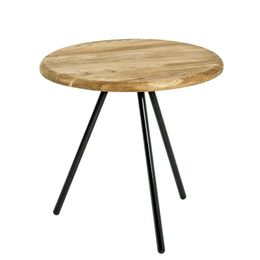 Pharao24.de Beistelltisch Sofa mit Eiche Massivholzplatte Dreibeingestell