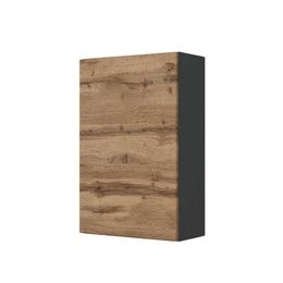 Pharao24.de Badezimmer H&auml;ngeschrank in Wildeichefarben und Anthrazit 40 cm breit