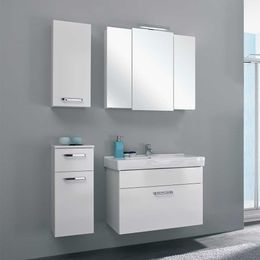 Pharao24.de Badezimmerm&ouml;bel Set Badm&ouml;belset in Wei&szlig; vierteilig (vierteilig)