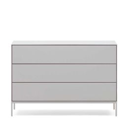 Pharao24.de Wei&szlig;e Schlafzimmerkommode mit drei Schubladen 75 cm hoch