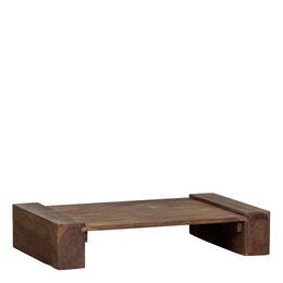Pharao24.de Japandi Wohnzimmer Tisch aus Mangobaum Massivholz Dunkelbraun