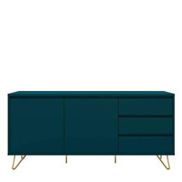 Pharao24.de Wohnzimmerkommode in Petrol und Goldfarben 150 cm breit