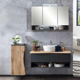 Pharao24.de Badm&ouml;bel-Komplettset im Landhausstil LED Beleuchtung (dreiteilig)