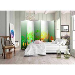 Pharao24.de Design Paravent mit abstraktem Architekturmotiv Bunt