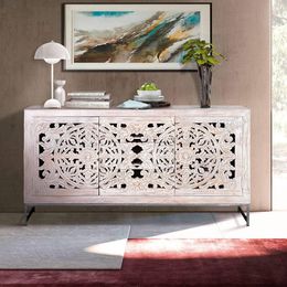 Pharao24.de Sideboard Kommode aus Massivholz mit drei Schubladen