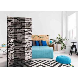 Pharao24.de Design Paravent mit Steinmauer Muster 3 teilig
