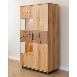 Pharao24.de Highboard Vitrine mit LED Beleuchtung und Glast&uuml;r