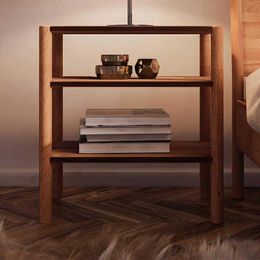 Pharao24.de Bett Tisch aus Wildbuche Massivholz 64 cm hoch - 60 cm breit