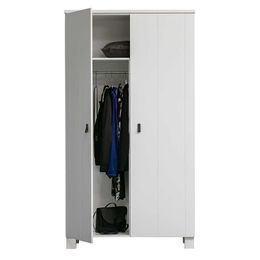 Pharao24.de Skandi Design Dreht&uuml;renschrank in Wei&szlig; Kiefer Massivholz