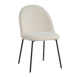 Pharao24.de Stuhl Esszimmer Essstuhl aus Metall und Boucle Stoff (2er Set)