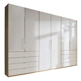 Pharao24.de Schlafzimmerschrank in Beige und Eiche Bianco Faltt&uuml;ren
