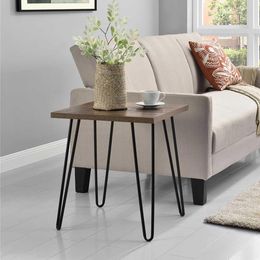 Pharao24.de Retro Beistelltisch Sofa in Walnussfarben 56 cm hoch - 50 cm breit