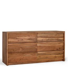 Pharao24.de Kommode Sideboard aus Massivholz mit sechs Schubladen