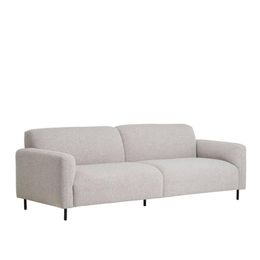 Pharao24.de Einzelsofa Couch in Hellgrau aus Boucle Stoff