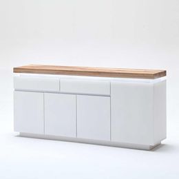 Pharao24.de Sideboard mit dimmbarer Beleuchtung Wei&szlig;