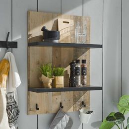 Pharao24.de Wand Regal f&uuml;r die K&uuml;che im Landhausstil 85 cm hoch - 60 cm breit