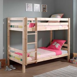 Pharao24.de Kinderdoppelhochbett aus Kiefer Massivholz lackiert Leiter