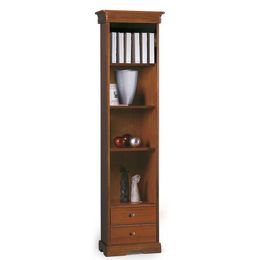 Pharao24.de Schmales Buch Regal im klassischen Stil Nussbaumfarben aus MDF 51x179x32 cm Pharao24