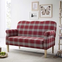 Pharao24.de K&uuml;chensofa mit Karomuster in Rot Landhausstil