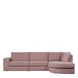 Pharao24.de Ecksofa modern Rosa Stoff 301 cm breit 98 cm tief