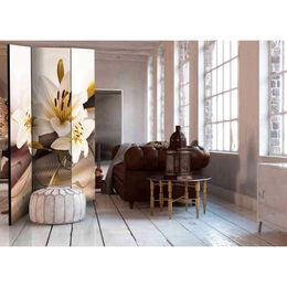 Pharao24.de Raumtrenner aus Leinwand mit Lilien Motiv