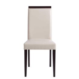 Pharao24.de Esstischst&uuml;hle in Creme Wei&szlig; und Wengefarben Massivholzgestell (2er Set)