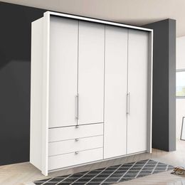 Pharao24.de Kleiderschrank mit Faltt&uuml;ren Wei&szlig;