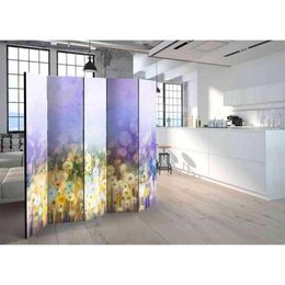 Pharao24.de Raumteiler Paravent mit Blumenwiesen Motiv impressionistischen Stil