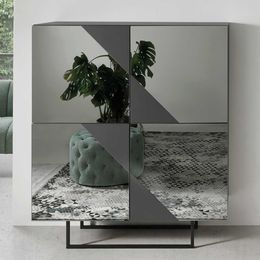 Pharao24.de Highboard mit Spiegeln in modernem Design 120x140x50 cm