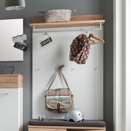 Pharao24.de Wandgarderobe in Wei&szlig; Eiche modern