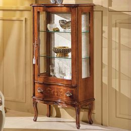 Pharao24.de Italienische Vitrine mit Nussbaum furmiert 60 cm breit