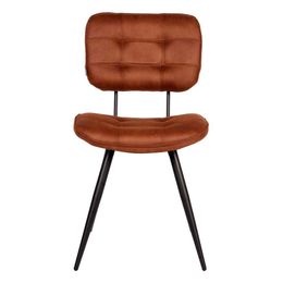 Pharao24.de Stuhl Esszimmer in Cognac Braun Microfaser (2er Set)
