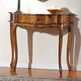 Pharao24.de Flur Konsolentisch im Barock Design Nussbaum furniert