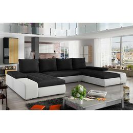 Pharao24.de Sofa Wohnlandschaft mit Schlaffunktion und Armlehnen