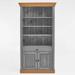 Pharao24.de Regal in Grau Kiefer teilmassiv 2-t&uuml;rig