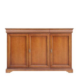 Pharao24.de Nussbaum Sideboard teilmassiv 136 cm breit T&uuml;ren abschlie&szlig;bar