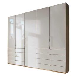 Pharao24.de Faltt&uuml;ren Schlafzimmerkleiderschrank in Beige und Eiche Bianco Made in Germany