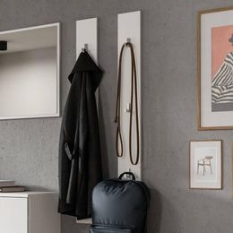 Pharao24.de Wandgarderobe Wandgarderobenleisten in Wei&szlig; mit 6 Kleiderhaken (2er Set)