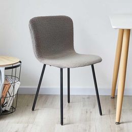 Pharao24.de Stuhl Set Boucle Hellgrau mit Gestell aus Metall 48 cm Sitzh&ouml;he (4er Set)
