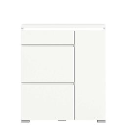 Pharao24.de Schuhgarderobe Kommode in Wei&szlig; 109 cm hoch - 95 cm breit