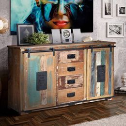Pharao24.de Sideboard Kommode aus Recyclingholz im Shabby Chic Stil