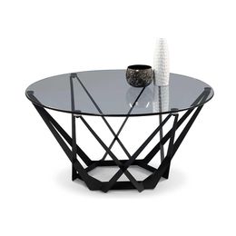 Pharao24.de Couchtisch Glastisch aus Sicherheitsglas und Metall