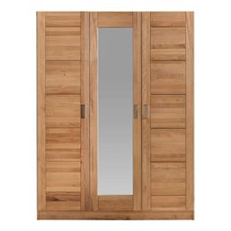 Pharao24.de Dreht&uuml;renschrank aus Kernbuche Massivholz 205 cm hoch aus Front aus Massivholz, Korpus aus Spanplatte in Kernbuchefarben 152x205x60 cm