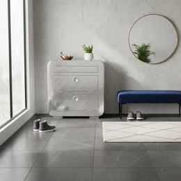 Pharao24.de Mini Schuhschrank im Industriedesign Aluminium beschlagen