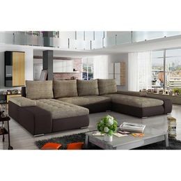 Pharao24.de Wohnlandschaft Couchlandschaft in Braun und Beige