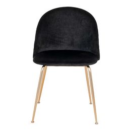 Pharao24.de Esstisch St&uuml;hle elegant in Schwarz & Messing Retrostil (2er Set)