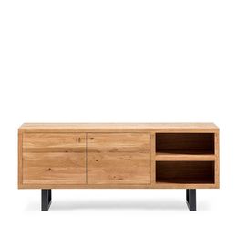 Pharao24.de Loft Sideboard aus Asteiche Massivholz B&uuml;gelgestell aus Metall