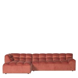 Pharao24.de Ecksofa Couch in Apricot aus Samt