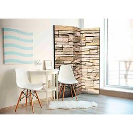 Pharao24.de Paravent mit Steinwand Motiv 135 cm breit