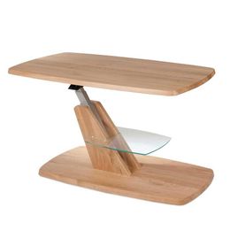 Pharao24.de Lift Wohnzimmer Tisch mit Massivholzplatte Wildeiche 90x47x60 cm Pharao24